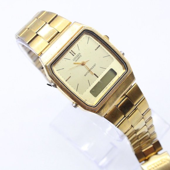 Citizen | Accessories | Vintage Citizen Chronograph Watch Mens Gold ...